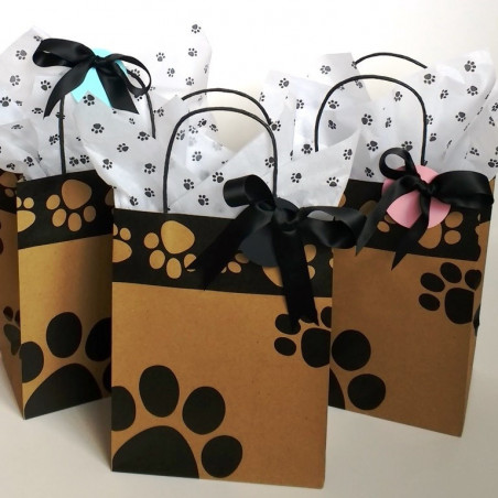 Paw print gift carrier bag