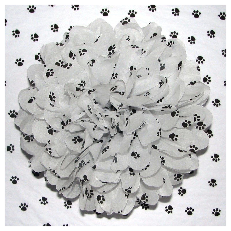 White Paw Print Tissue Paper