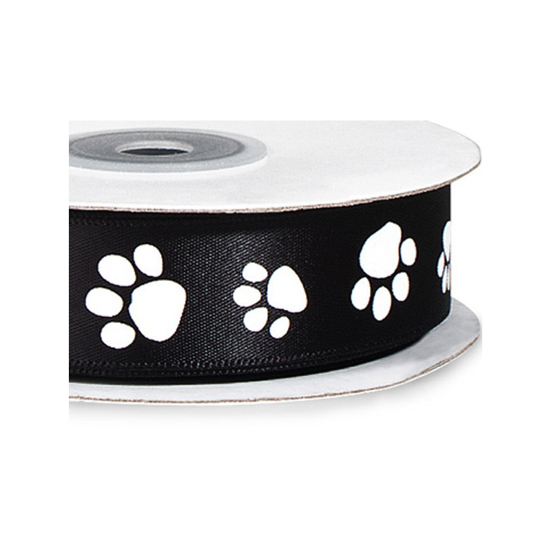 Satin Paw Print Ribbon