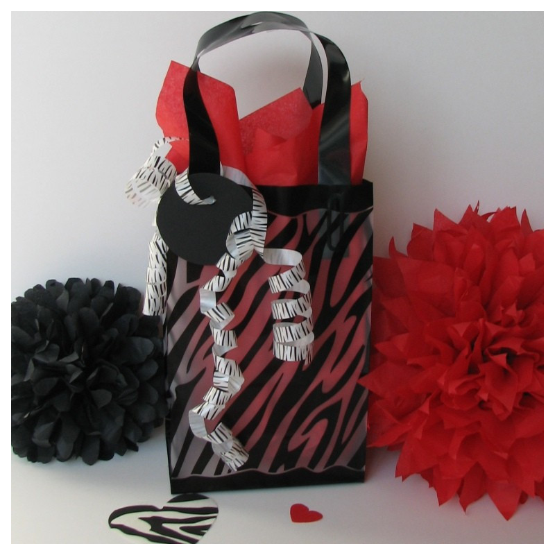 Zebra design gift party pack, tag and tissue paper