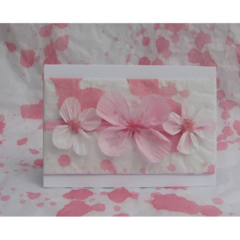 Delicate pink flower handmade card